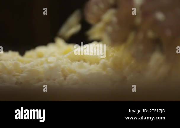 Handmade process production mozzarella cheese making manually cheese ...