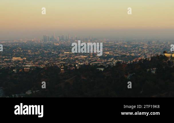 Timelapse panoramic view of modern skyscraper buildings and residential ...