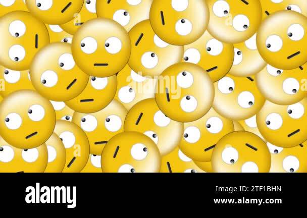 Animation of emoticons falling over like social media reaction. Social ...