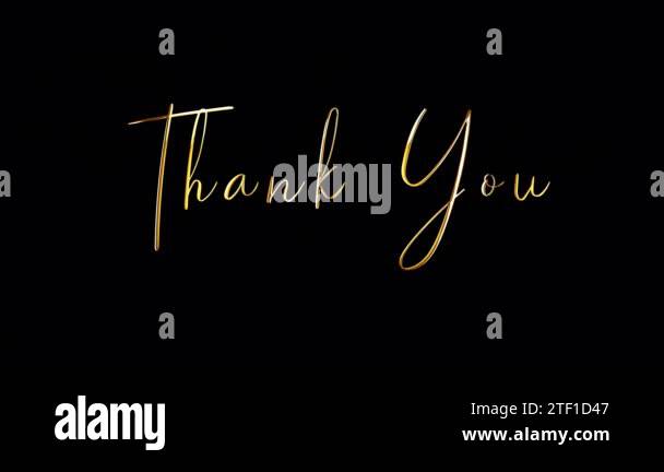 Thank you Gold Text Titles background typography of Thank you isolated ...