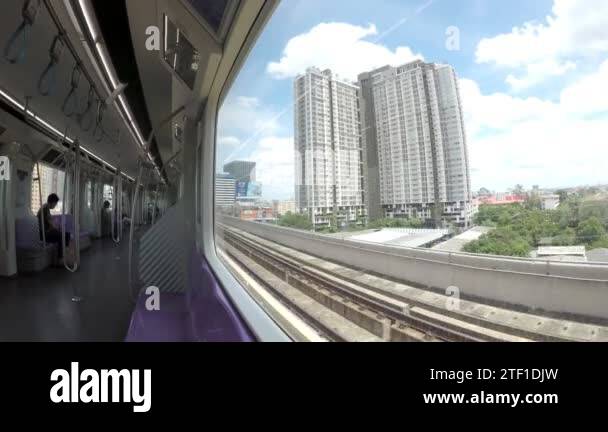 Bangkok, Thailand - 10 August 2022: MRT purple line between Tao-Poon to ...