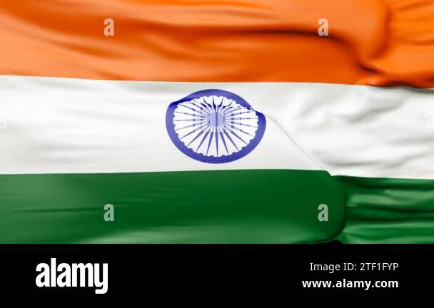 National Flag of India. realistic Indian Flag waving Stock Video ...