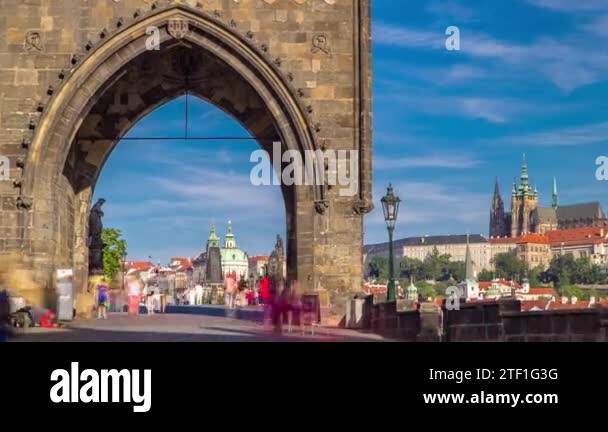 Old Town Bridge Tower arch of the Charles Bridge timelapse - one of the ...