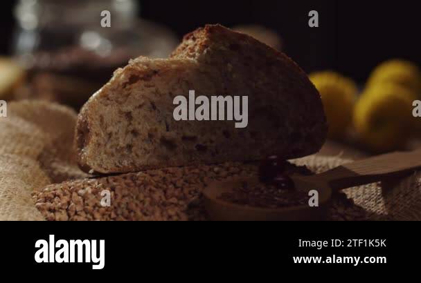 Fresh bread slice sunflower Stock Videos & Footage - HD and 4K Video ...