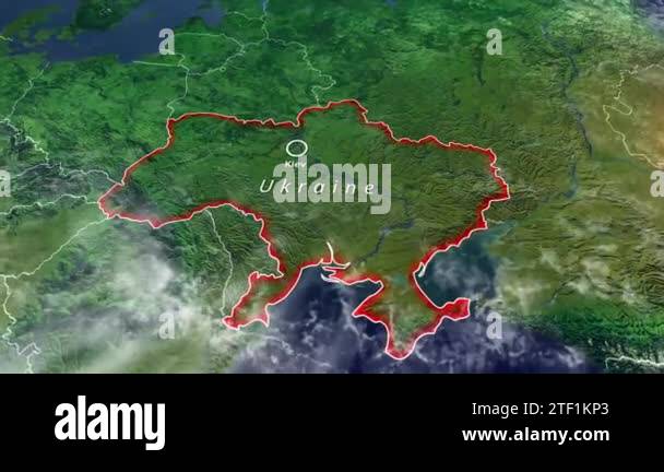 Physical map of Europe, Ukraine and borders. Borders and provinces of ...