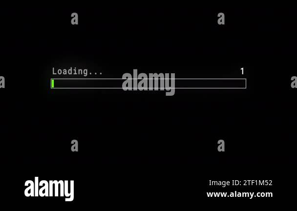Green Loading progress bar downloading barloading screen pixelated progress animation. Status ...