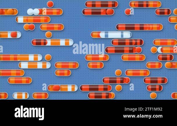 Endless movement pattern of colored geometric shapes 3d render loop ...