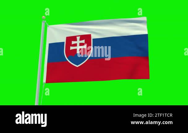 Seamless loop animation of the Slovakia flag on a green screen ...