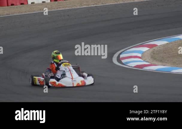 Karts race in a karting competition Stock Video Footage - Alamy
