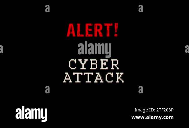 Cyber Attack Alert With Distorted And Glitch Effect Seamless And Loopable 3d Rendering Computer