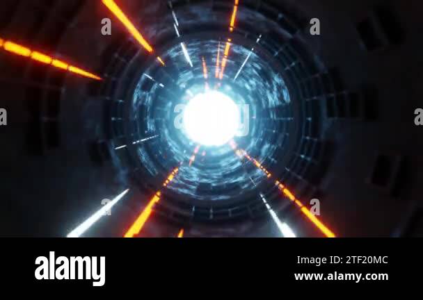 Moving light beams in sci-fi tunnel 3d Animation in Seamless Looping ...