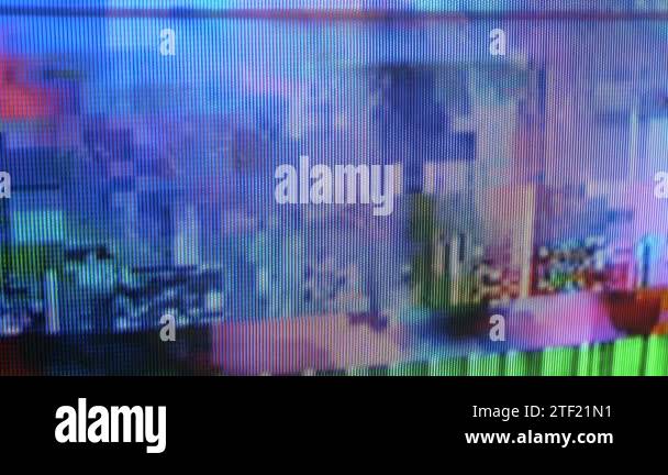 Video Signal Damage, Glitch, Error, Color Noise, Pixels on an Old TV ...