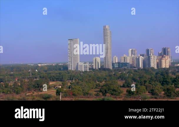 Aravali hills, Gurgaon, Harayana, India, 11th December 2021, Pan shot ...