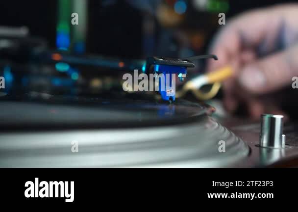 DJ Gramophone Turntable and Cigarette Smoke, Disco Party in 1980s ...