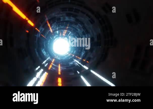 Moving light beams in sci-fi tunnel 3d Animation in Seamless Looping ...