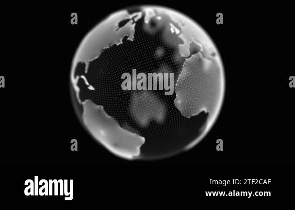 Earth rotating seamless loop 4k. Earth globe rotation animation. Communication network world map ...