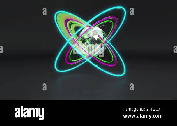 3d neon atom science Lens flare intro able to loop seamless 4k Stock ...