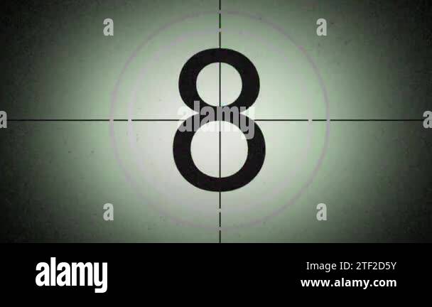 Retro countdown, old movie countdown, green background Stock Video ...
