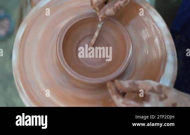 Pottery workshop and workshop female professional potter works and ...