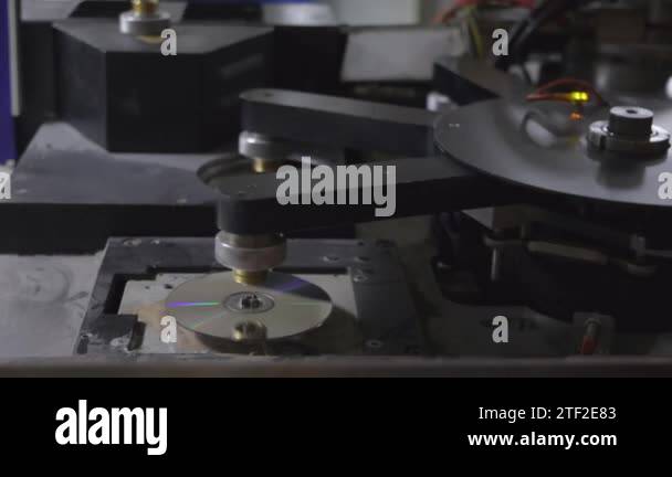 CD and DVD Disc Manufacturing Process Production Machine Stock Video ...