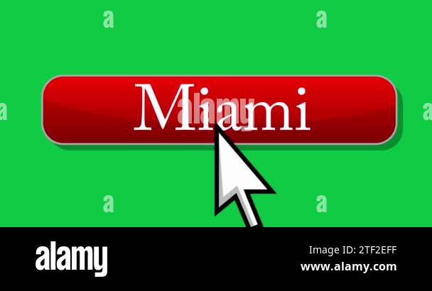 Cursor clicks on Miami button. Pointer arrow cursor clicking. Animated ...