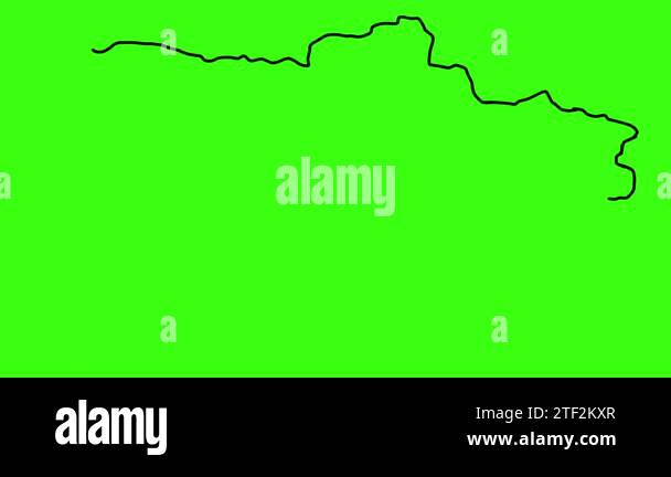 Mariupol on map of hostilities on a green background. Animated close up ...