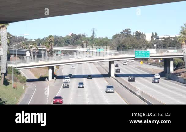 Highway road interchange or intersection, freeway overpass bridge ...