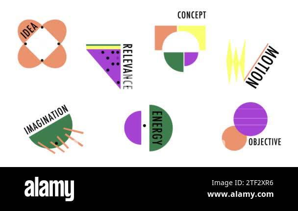Rhythmic movements of geometric shapes. Idea, concept, thought ...