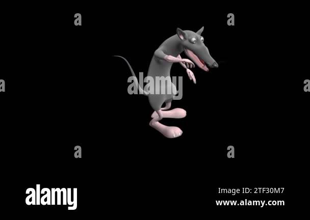 Dancing mouse. The rat is dancing. 3D realistic professional animation ...