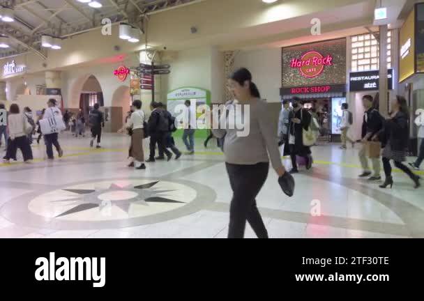 tokyo, japan - october 26 2019: Pan video of the Ueno station ground ...