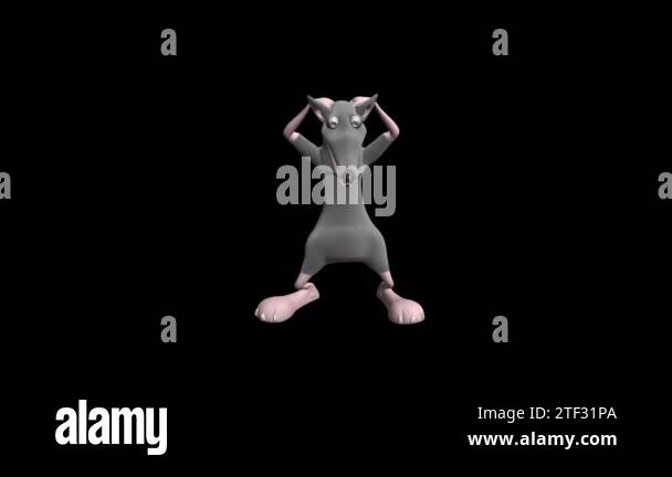Dancing mouse. The rat is dancing. 3D realistic professional animation ...