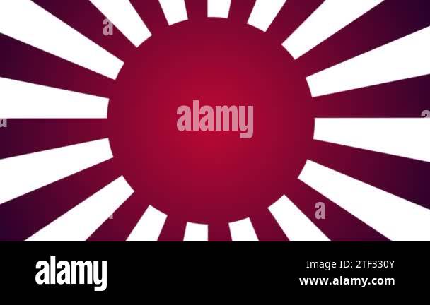 The rays of sunlight in the Japanese style. Red circle graphic layer ...