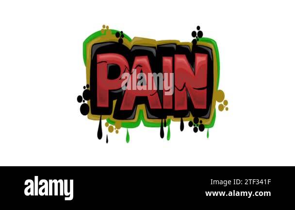 White screen animation video written PAIN Stock Video Footage - Alamy