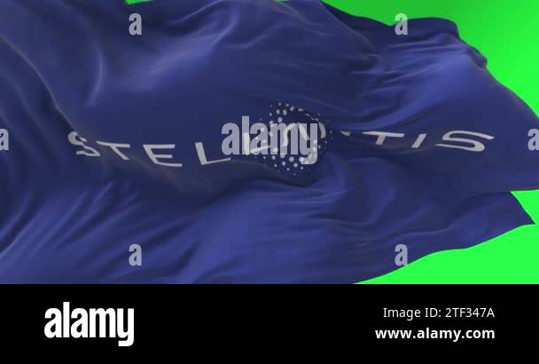 Amsterdam, Holland, March 2022: Close-up view of the blue flag with the ...