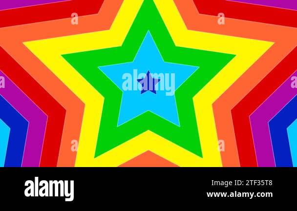 Rainbow Stars Moving Expanding Outward Bright Colorful Shapes Growing ...