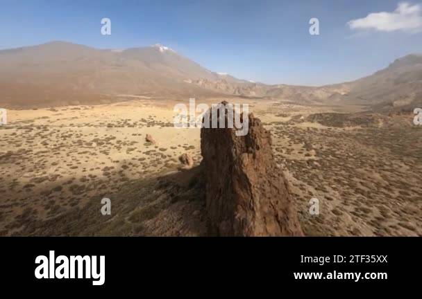 Cliff rock and mountain surfing with a FPV drone in a desert and moon ...