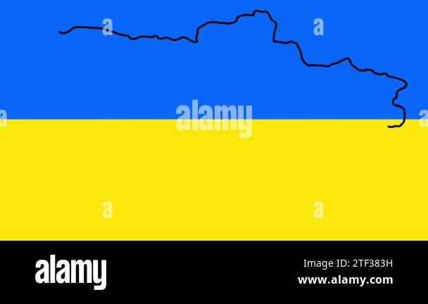 Ukraine map sketch illustration hand drawn animation. Animated close up ...