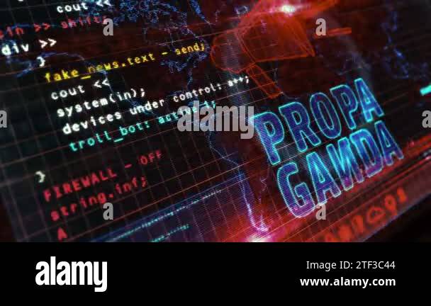 Propaganda message on computer screen. Fake news, disinformation and ...