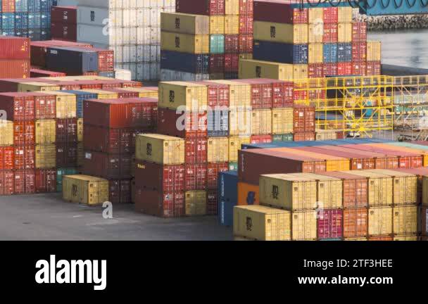Cargo containers stack in Stock Videos & Footage - HD and 4K Video ...