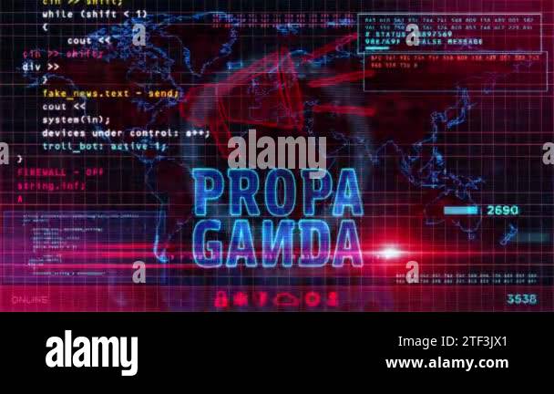 Propaganda message on computer screens. Fake news, disinformation and ...