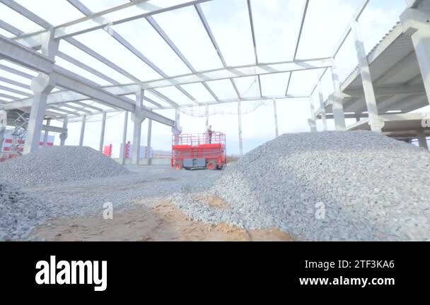 Large folding lifting platform. Professional construction equipment ...