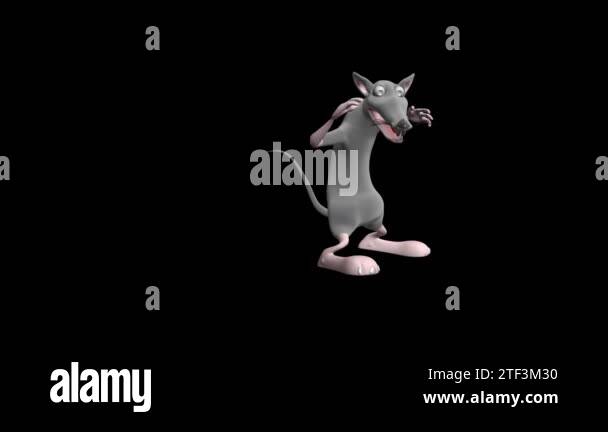 Dancing mouse. The rat is dancing. 3D realistic professional animation ...