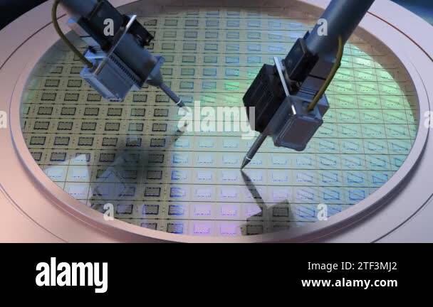 Robotic arms with silicon wafers for semiconductor manufacturing 4k ...