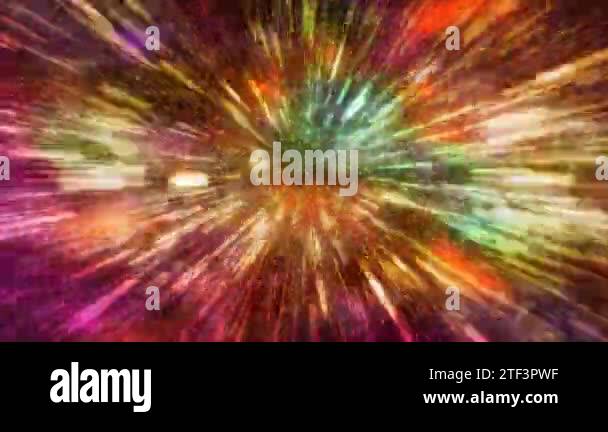 4k seamless flying through hyper space with stars zooming past the ...