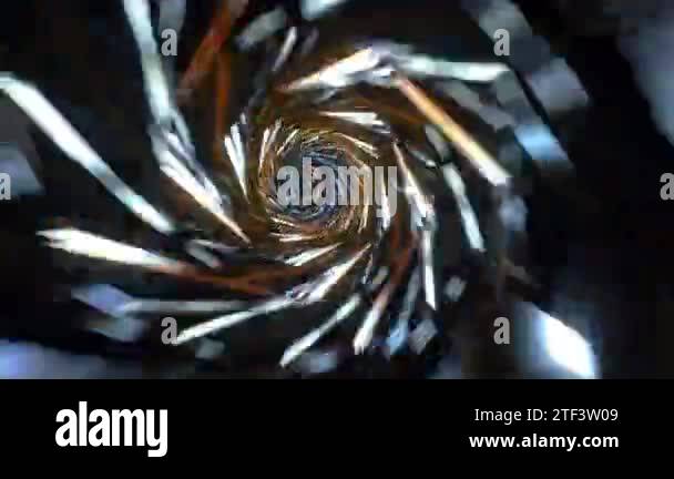 Loop of Abstract hypnotic multicolored flickering glow light hyperspace ...