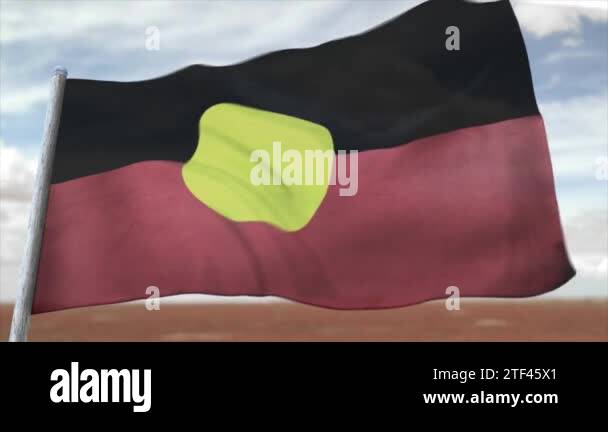 Fully loopable CGI 3D animation of Australian Aboriginal Flag ...
