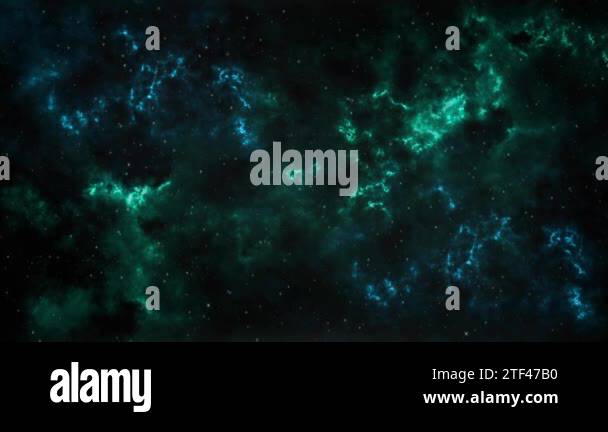 Space Blue and Green with Stars Background 4K Loop features a view of space with blue and green ...