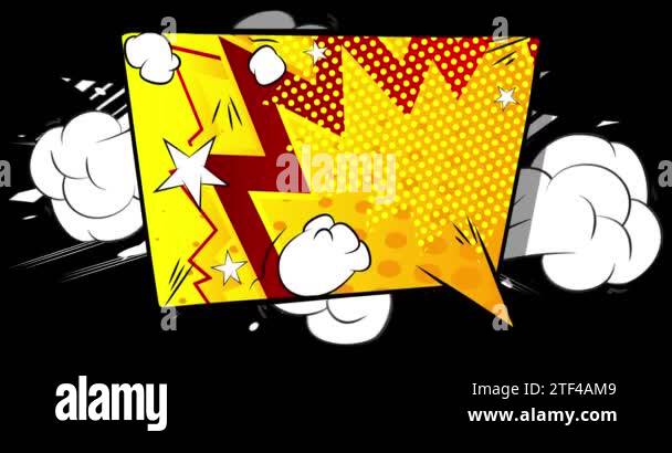 Background animation in pop art, comics style. Retro manga cartoon ...