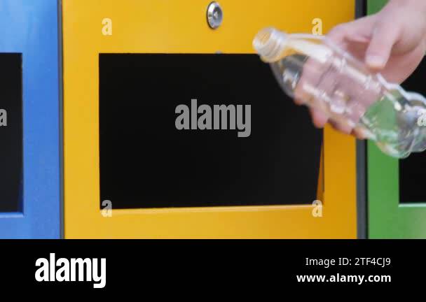 Man throwing trash container waste management. Hand throwing bottle plastic water bottle ...