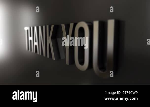 3D motion chrome text word flying of THANK YOU animation effect on ...
